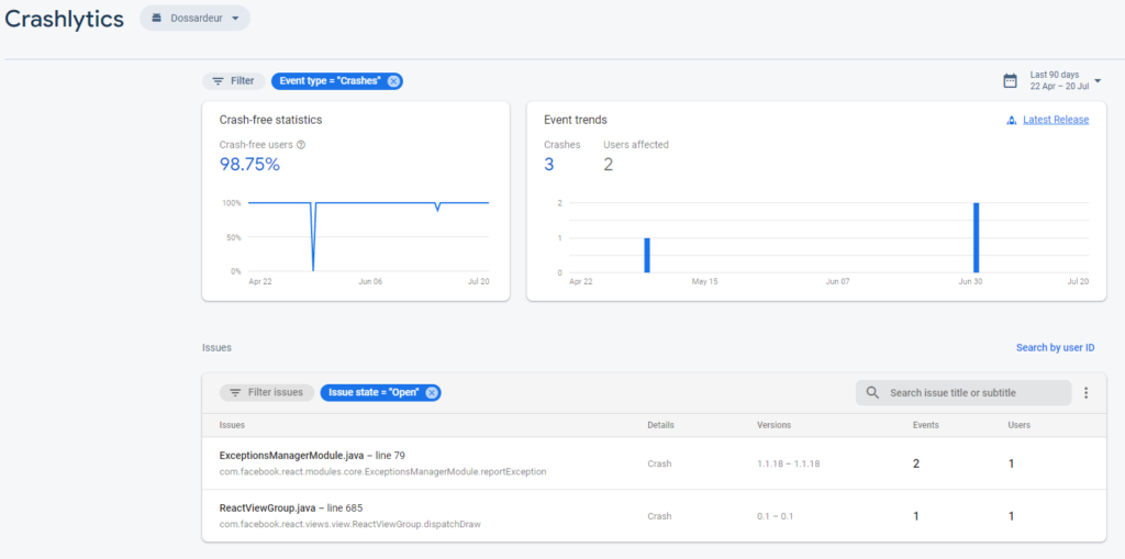 Monitoring Dune Application Mobile Avec React Native Dng Consulting